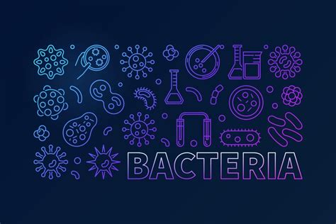 Premium Vector Vector Bacteria Colored Outline Banner Made With Bacterias Signs