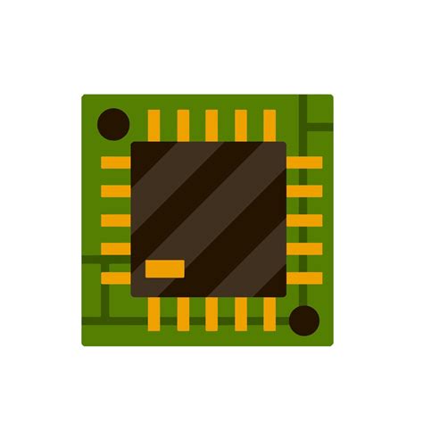 Chip Green Microchip The Microprocessor And Microcircuit Icon Modern