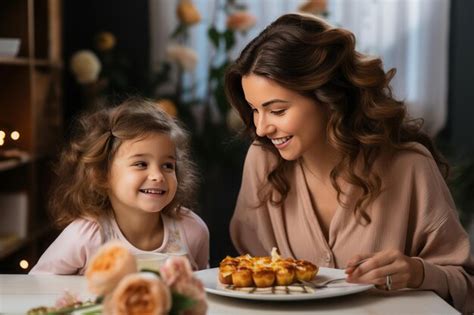 M E E Filha Tomando Caf Da Manh Foto De Estoque Foto Premium