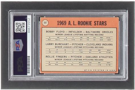 Rollie Fingers Signed 1969 Topps 597 Rookie Stars Rc Psa Pristine