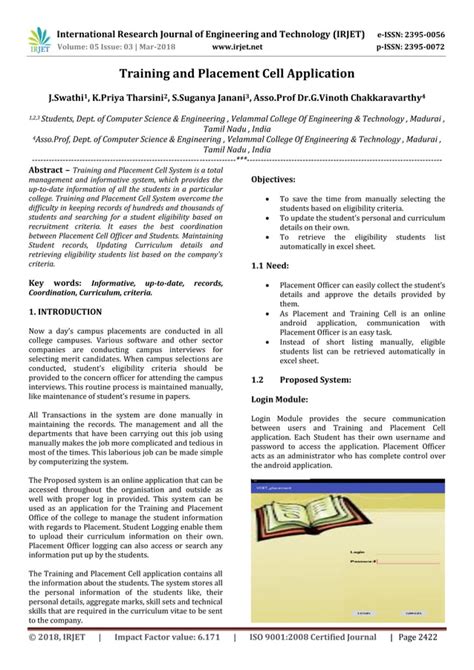 Irjet Training And Placement Cell Application Pdf
