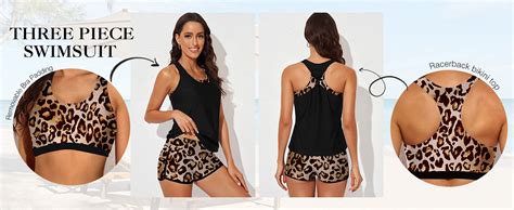 Amazon Aleumdr Womens Athletic 3 Piece Tankini Swimsuits With