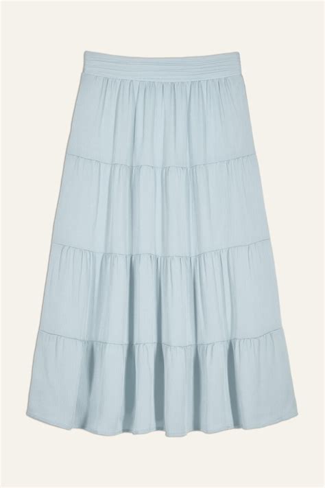 Gathered Midi Skirt Windy Blue Baandsh Ca