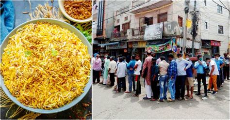 People Stand In 1 5 KM Long Queue For Biryani At 4 AM In Hoskotes