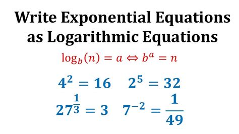 Write Log Equation As Exponential Equation
