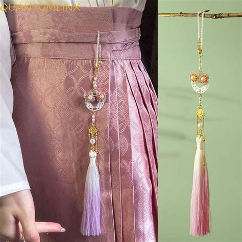 Quantuml Hanfu ชุดสวมใส่ สไตล์จีนโบราณ Hanfu พู่จี้ เครื่องแต่งกายย้อน