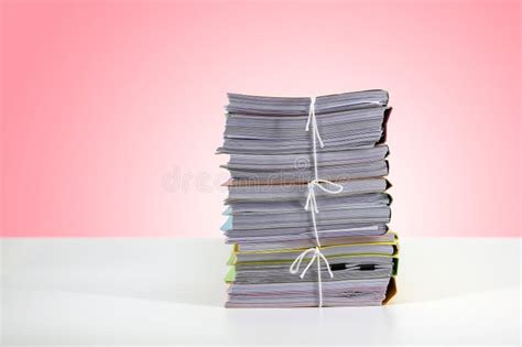 Pile Or Heap Of Financial Business Document Paperwork Stack On Office