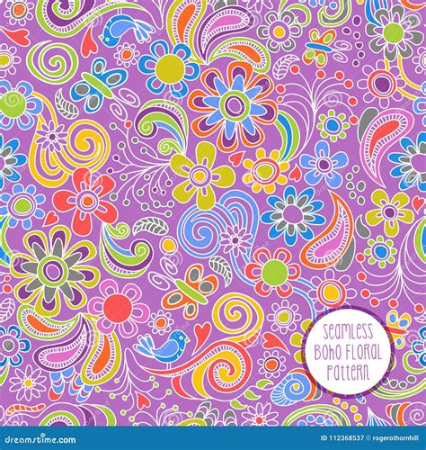 Seamless Boho Pattern Vector Illustration 73954670