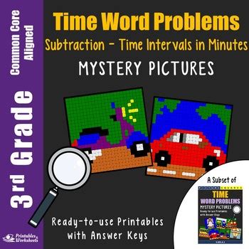 Elapsed Time Subtraction Grade 3 Telling Time Center Activities Mystery Picture
