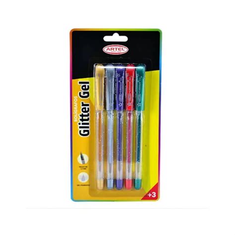 Artel Boligrafos Glitter Gel 5 Colores Artel
