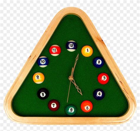 Billiard Clock Triangle 8 Ball Pool Clock Hd Png Download