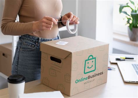 Premium Psd Side View Woman Packing Box