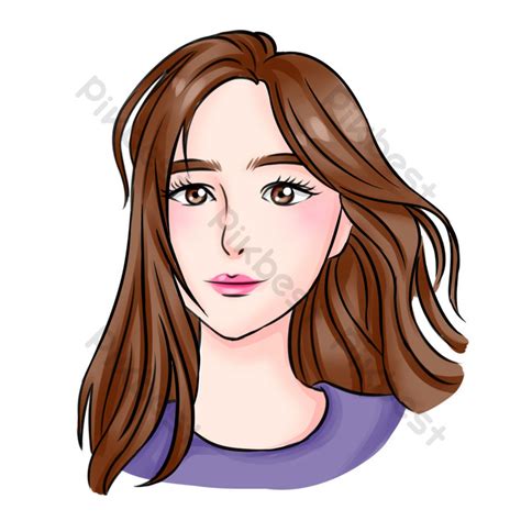 손으로 그린 만화 소녀 그림 일러스트 Png Psd 무료 다운로드 Pikbest