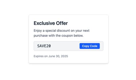 Tailwind Css Coupon Code Card Tailkits