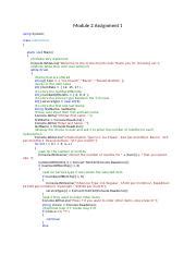 Module Assignment Docx Module Assignment Using System Class