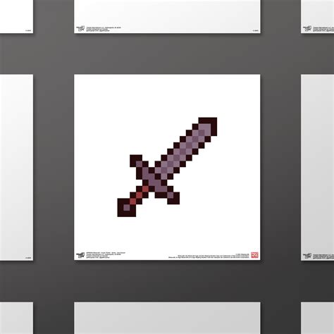 Minecraft Pixel Art Iron Sword
