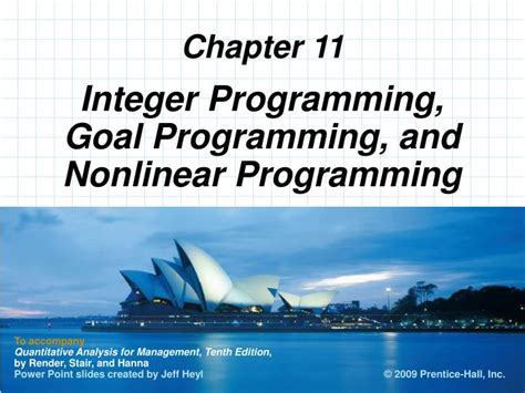 Ppt Integer Programming Goal Programming And Nonlinear Programming