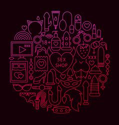 Sex Shop Line Seamless Pattern Royalty Free Vector Image