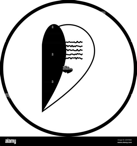 Valentine Day Card Icon Thin Circle Stencil Design Vector Illustration Stock Vector Image