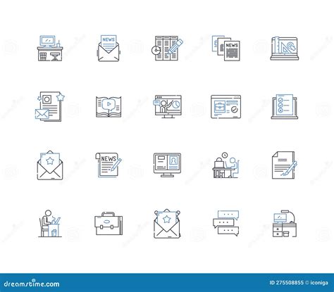 Editing Writing Line Icons Collection Revision Rewrite Polish