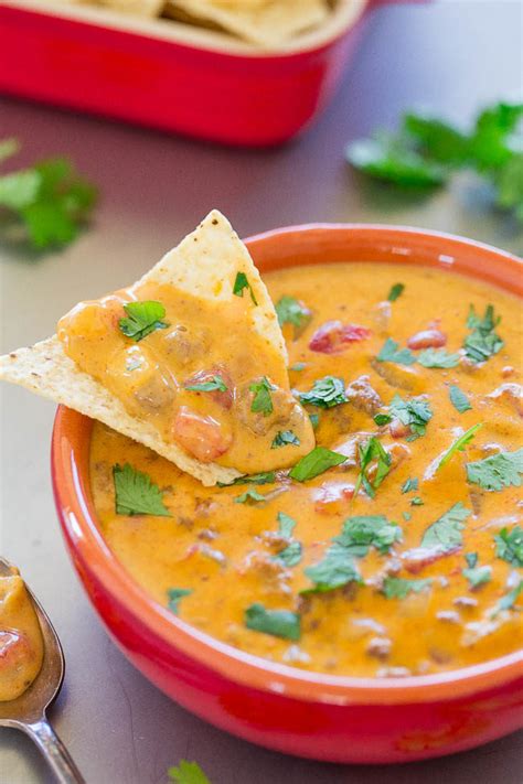 Creamy Ground Beef Queso Dip Averie Cooks
