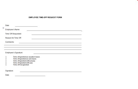 19 Official Time Off Request Form Templates Word Excel Samples