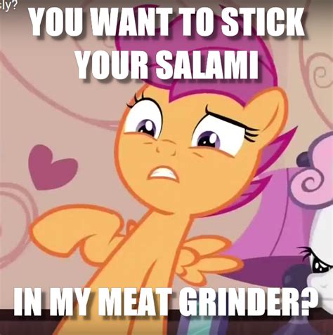 1540454 Suggestive Scootaloo Female Image Macro Impact Font