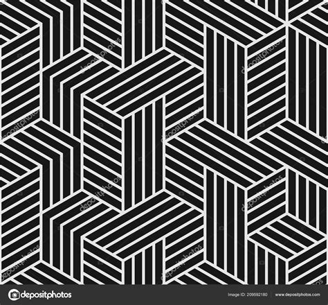 Abstract Geometric Pattern Vector Black Background Seamless White Mosaic Grid Stock Vector Image