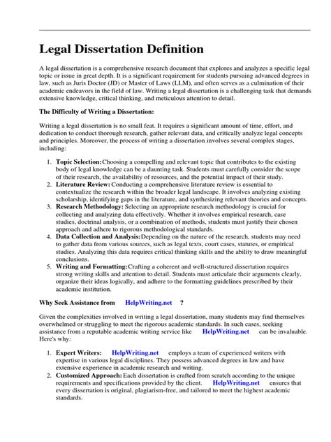 Legal Dissertation Definition Pdf Thesis Methodology