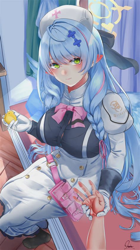 Safebooru 1girl 1other Angel Angel Wings Animal Bird Blue Archive