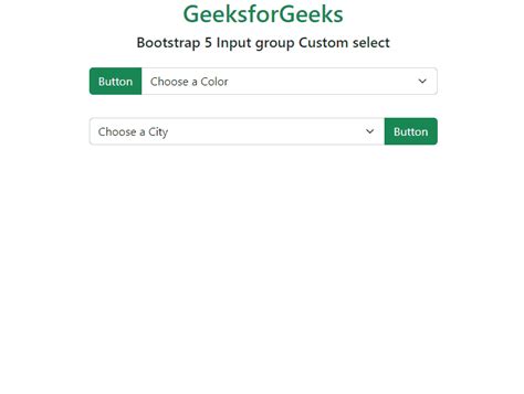 Bootstrap 5 Input group Custom Select | GeeksforGeeks