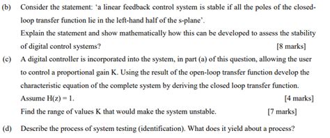 Solved Consider The Statement A Linear Feedback Chegg