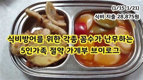 절약브이로그 식비방어하고 소비욕 없애기 5인 가족 절약 가계부 브이로그 식비절약 50만원 YouTube