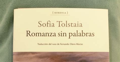 Romanza Sin Palabras De Sofía Tolstaia ~ Donostia Book Club