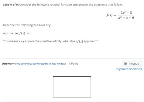 Solved Consider The Following Rational Function And Answer