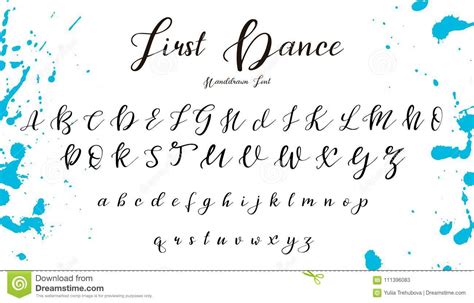 Fuente Manuscrita De La Caligrafía Alfabeto Del Vector Cartas Drenadas