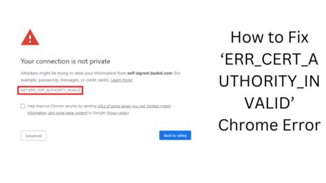 How To Fix ‘err Cert Authority Invalid Chrome Error