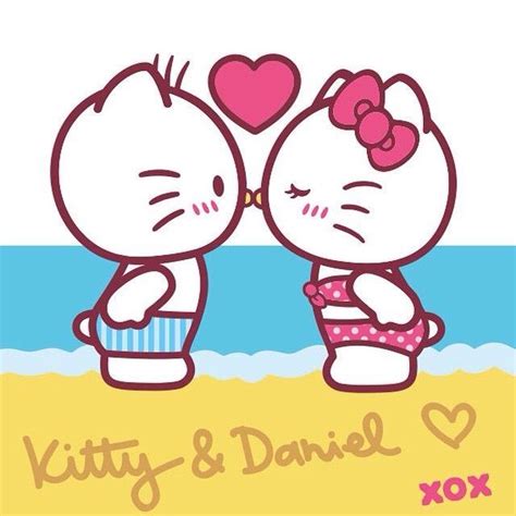 Kissing Each Other In The Beach💕 Hello Kitty Art Hello Kitty Drawing