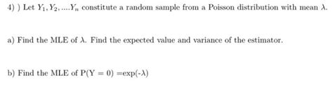 solved 4 let y1 y2 … yn constitute a random sample from a