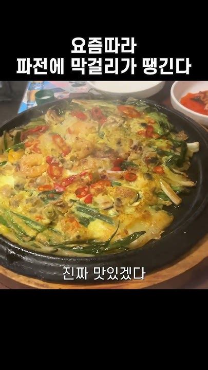 해물 파전에 먹걸리 땡기는 날 막걸리먹방 Youtube
