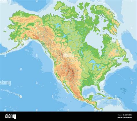 Print Map Quiz Mapa físico América del Norte 6º primaria geografía