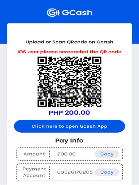 Upload Or Scan Qrcode On Gcash Ios User Please Screenshot The Qr Code