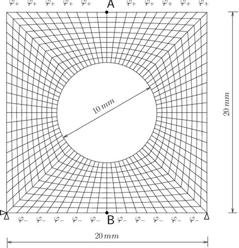 sample specimen finite element mesh and boundary conditions