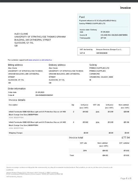 Invoice Uv Glasses Download Free Pdf Invoice Value Added Tax