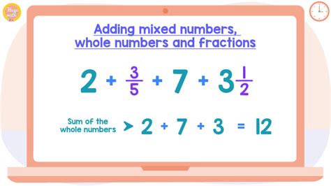 Adding Mixed Numbers Whole Numbers And Fractions Hugemath