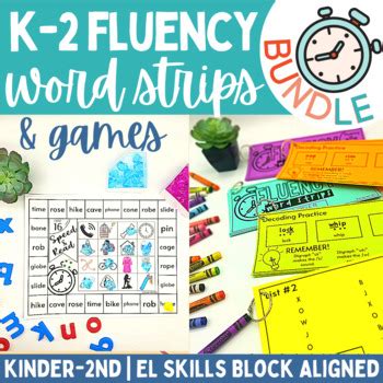 K 2 Fluency Word Strips Games Bundle EL Skills Block Aligned