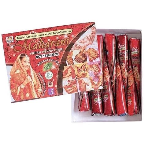 Original Maharani Fresh Halal Henna Cone Inai Maharani Kon Lukis Size Besar Pcs Box Shopee