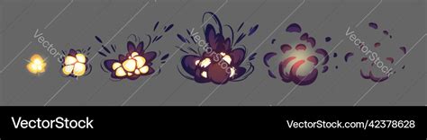 Explosion Of Bomb Rocket Hit Blast Royalty Free Vector Image