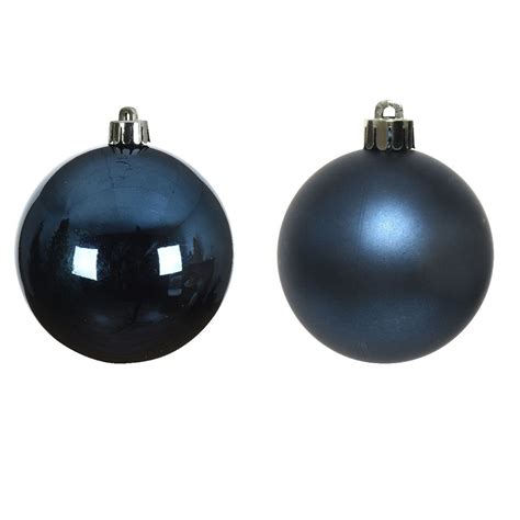 Set Van 4 Kerstballen D100 Mm Alpine Donkerblauw Kerstballen En