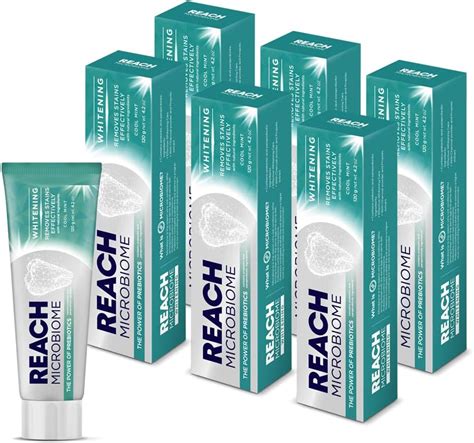 Reach Microbiome Toothpaste Whitening 120g X 6 Cool Mint Flavor